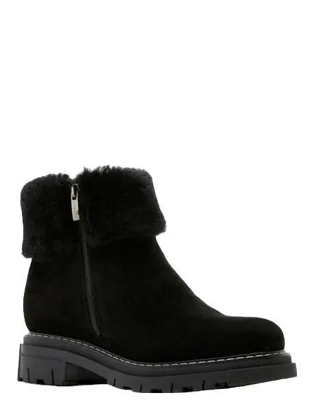 La Canadienne Dixie City Dry Shearling Trim Waterproof Boot - Black Suede