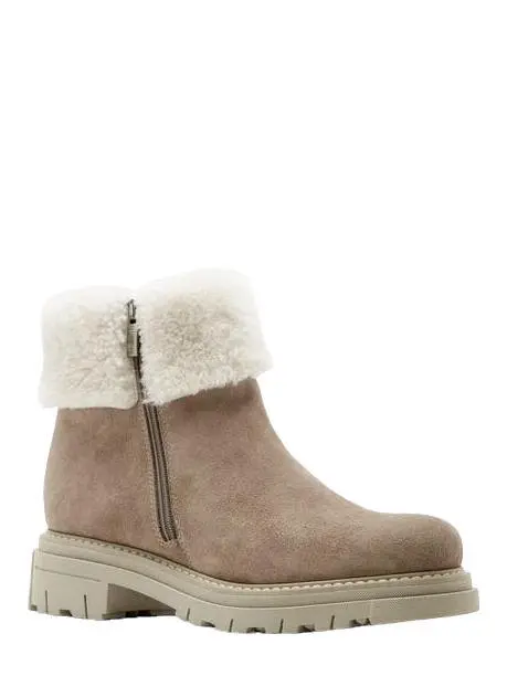 La Canadienne Dixie City Dry Shearling Trim Waterproof Boot - Caribou Suede