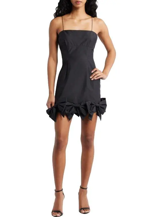 LoveShackFancy Kennedi Bow Minidress - Black