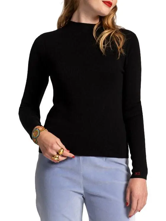 FRANCES VALENTINE Marie Long Sleeve Sweater - Black