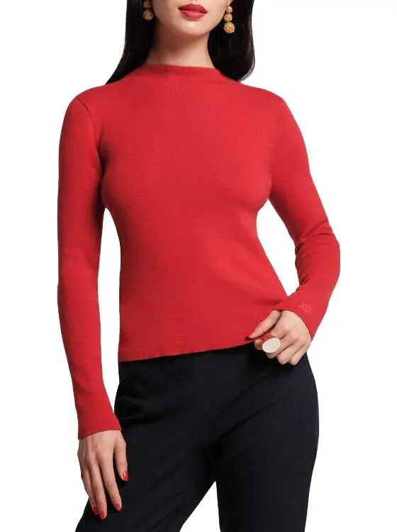 FRANCES VALENTINE Marie Long Sleeve Sweater - Red