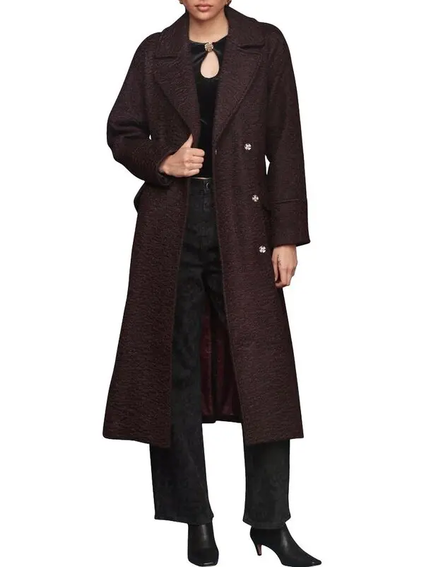 Avec Les Filles Belted Trench Coat - Merlot