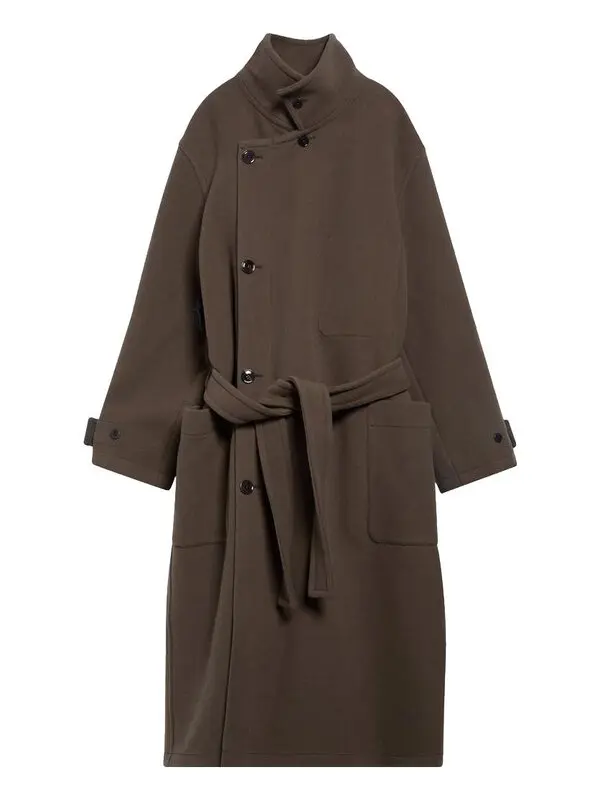 LEMAIRE Double Face Wool Wrap Coat - Thyme