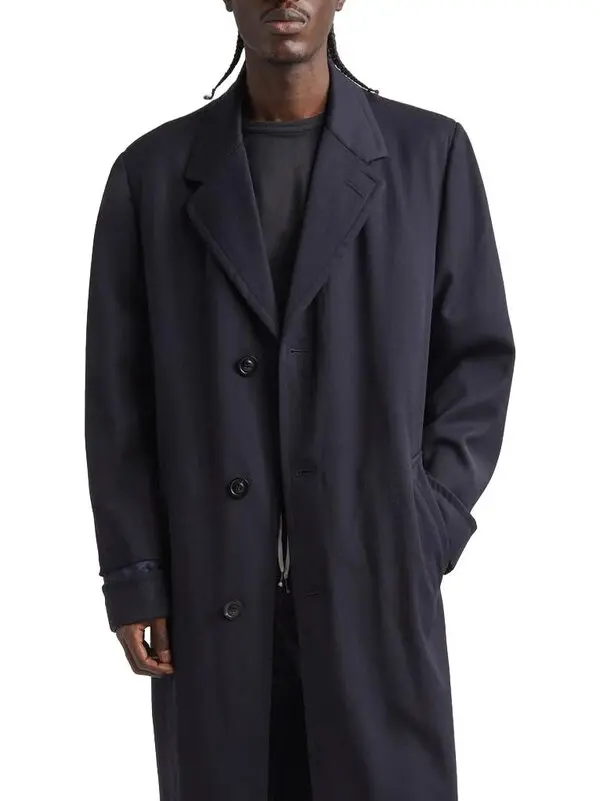 MAISON MARGIELA Décortiqué Wool Coat - Dark Blue
