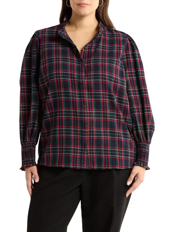 SUGARLIPS Chapman Plaid Shirt - Navy Multi