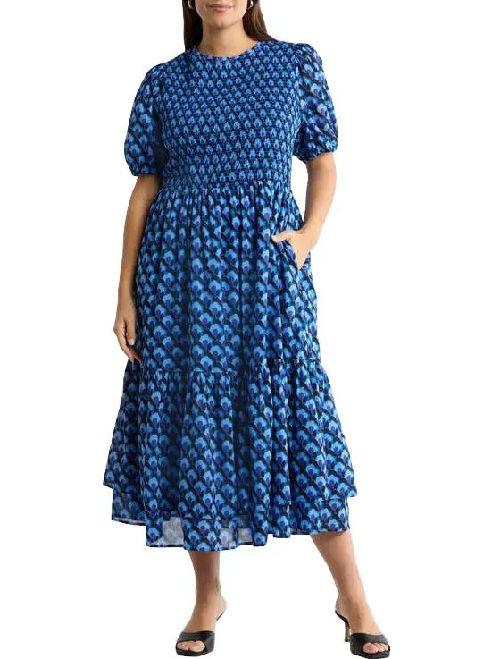 SUGARLIPS Bali Town Aruba Smocked Dress - Blue-navy
