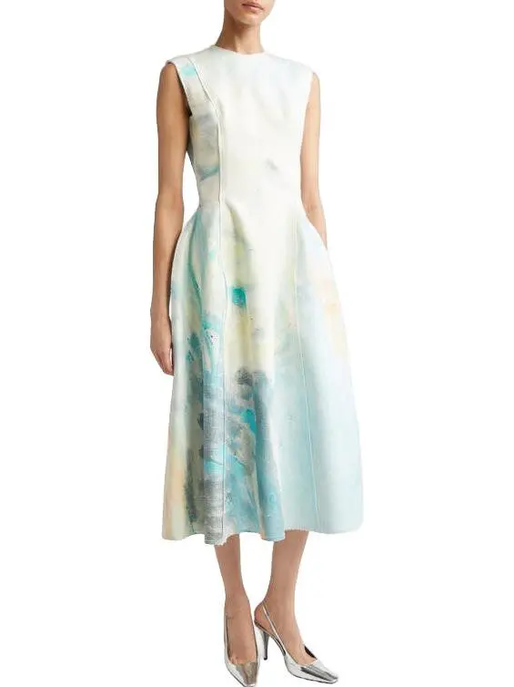 Erdem Kaye Donachie Print Cotton Midi Dress - Kaye Donachie Painting 4 Multi