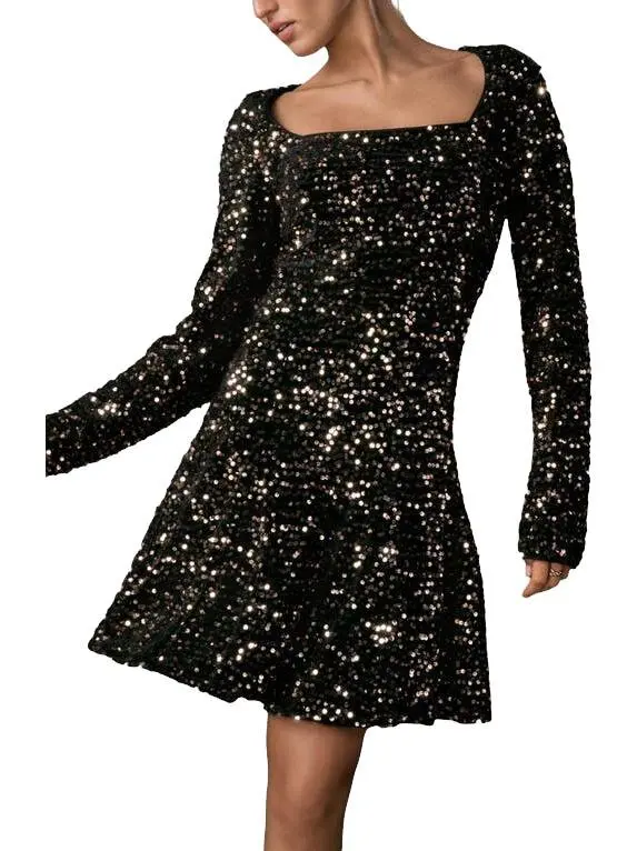NEXT Sequin Mini Dress - Black