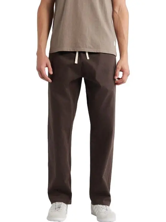 STANDARD ISSUE Cotton Stretch Poplin Drawstring Slacker Pants - Espresso