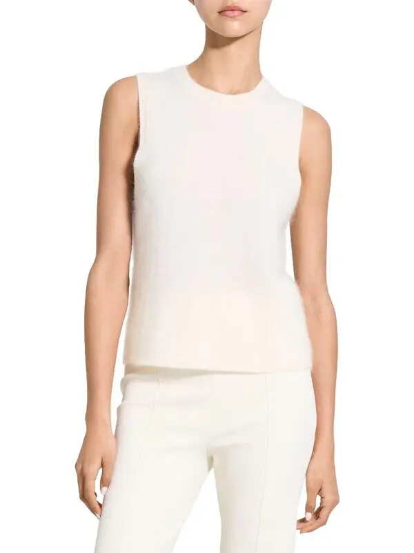 Theory Cashmere Sleeveless Sweater - Ivory