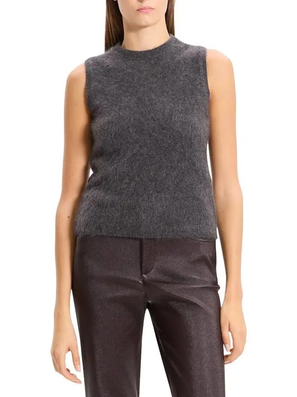 Theory Cashmere Sleeveless Sweater - Light Charcoal