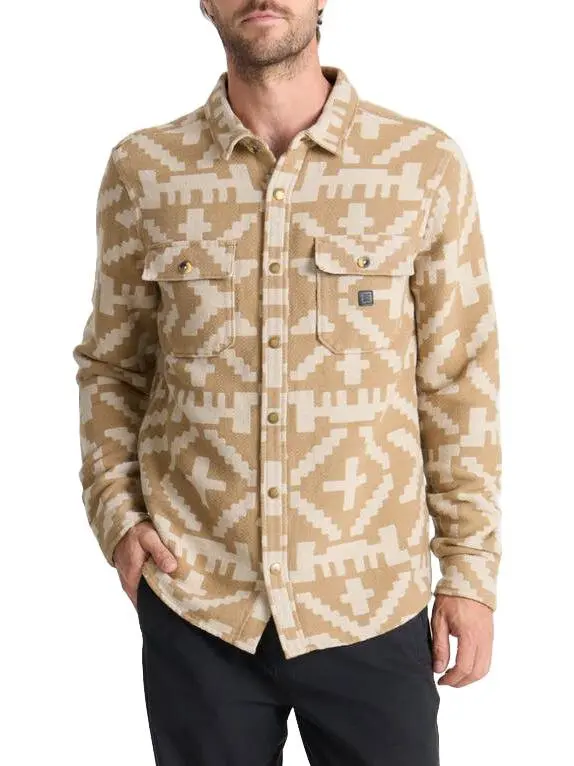ROARK Nordsman Jacquard Flannel Snap-up Overshirt - Light Khaki