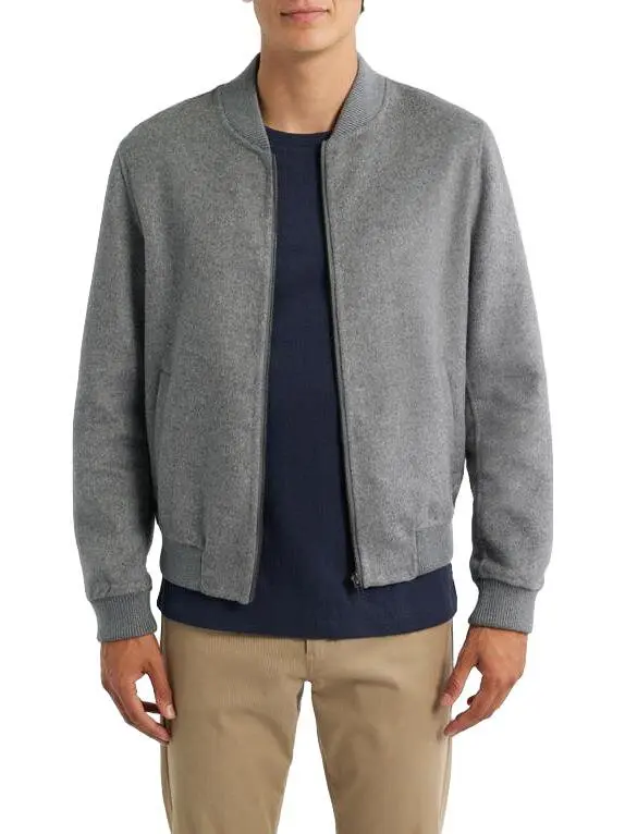 Robert Barakett Jake Felted Bomber Jacket - Light Grey