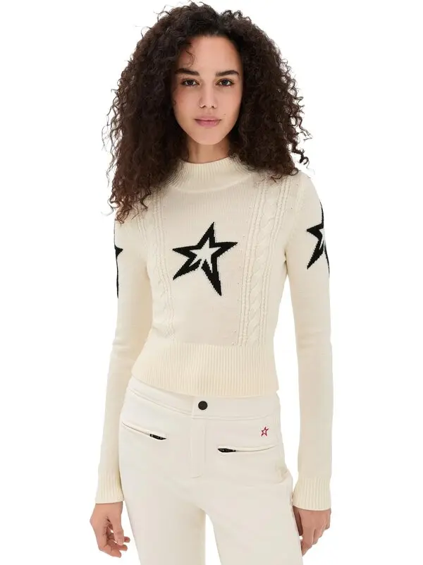 Perfect Moment Cable Knit Under Layer Sweater - Snow White