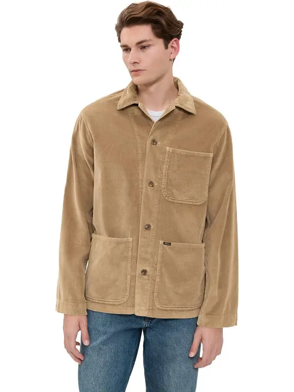 Ralph Lauren Long Sleeve Wale Corduroy Barton Overshirt - Montana Khaki