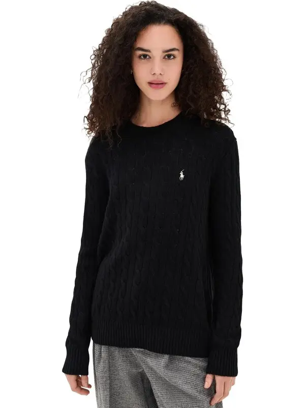 Ralph Lauren Long Sleeve Cable Knit Pullover - Polo Black