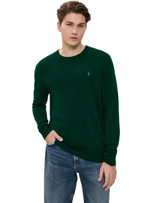 Ralph Lauren Lux Merino Crewneck Sweater - Moss Agate
