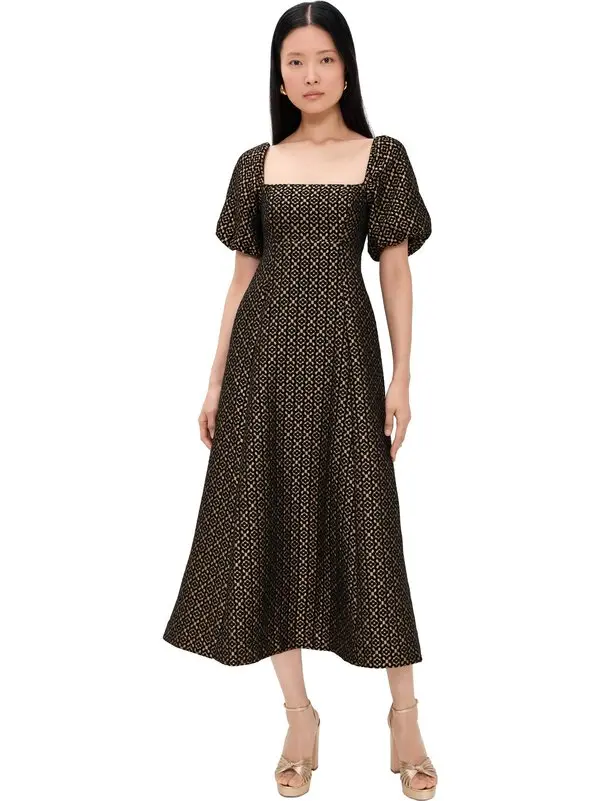 Hill House Home The Matilda Midi Dress - Metallic Brocade