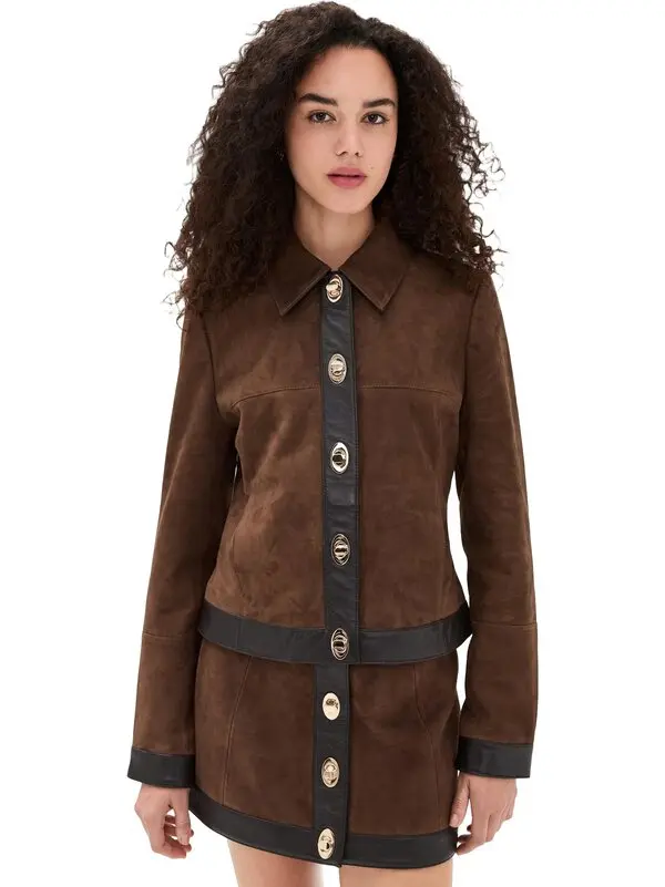 Retrofete Nanna Leather Jacket - Chocolate/tobacco