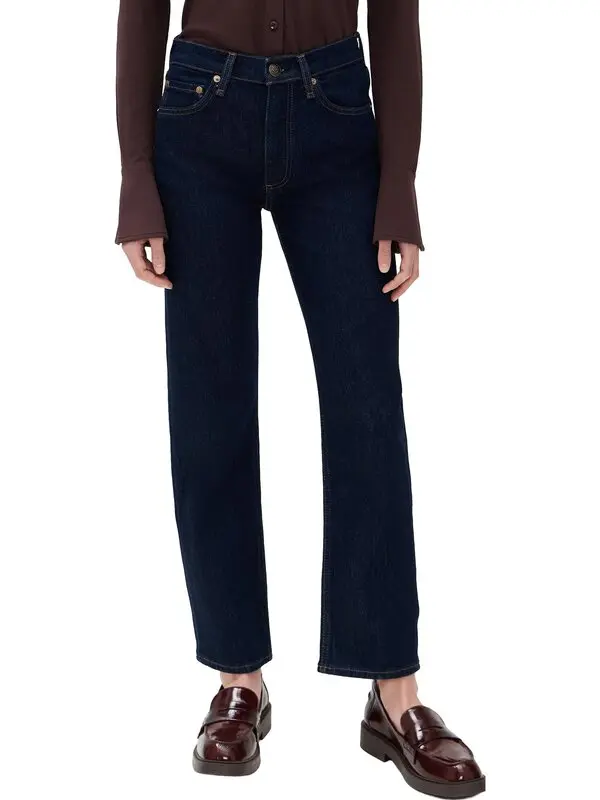 Rag & Bone Harlow Ankle Straight Jeans - Dark Rinse
