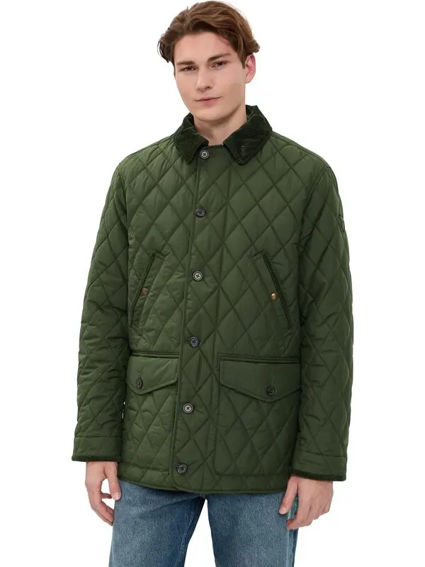 Ralph Lauren Beaton Quilted Insulated Car Coat - Company Olive