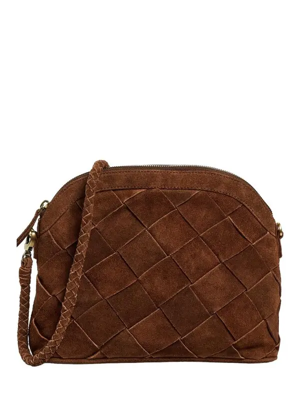 BEMBIEN Carmen Grande Weave Bag - Brown Suede