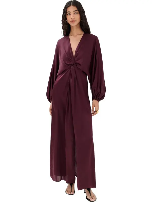 Figue Brenna Silk Maxi Dress - Mulberry