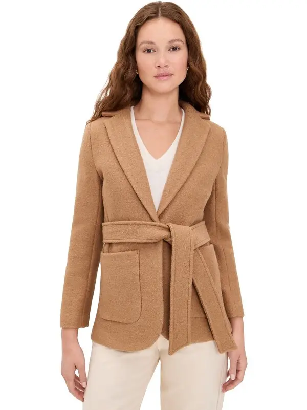 MAREA Boiled Wool Single-breasted Blazer - Camel