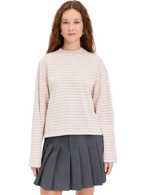 Lioness Striped Long-sleeve Top - Blush Stripe