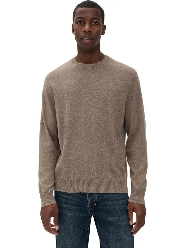 Theory Hilles Crew Neck Sweater - Dark Feather Melange