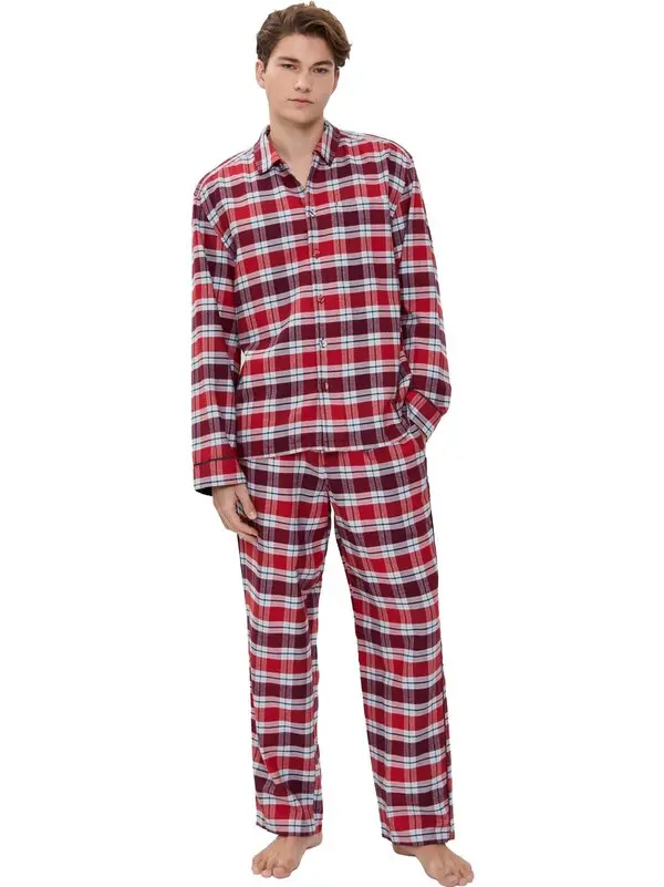 Lunya Brushed Flannel Button Up Set - Rustle Plaid