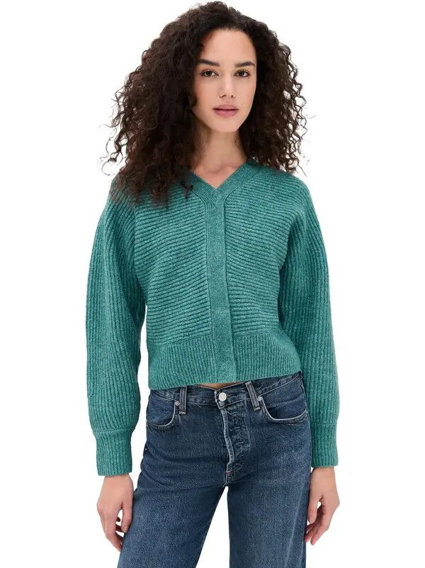 LE BOP Mira Stitched Cardigan - Teal