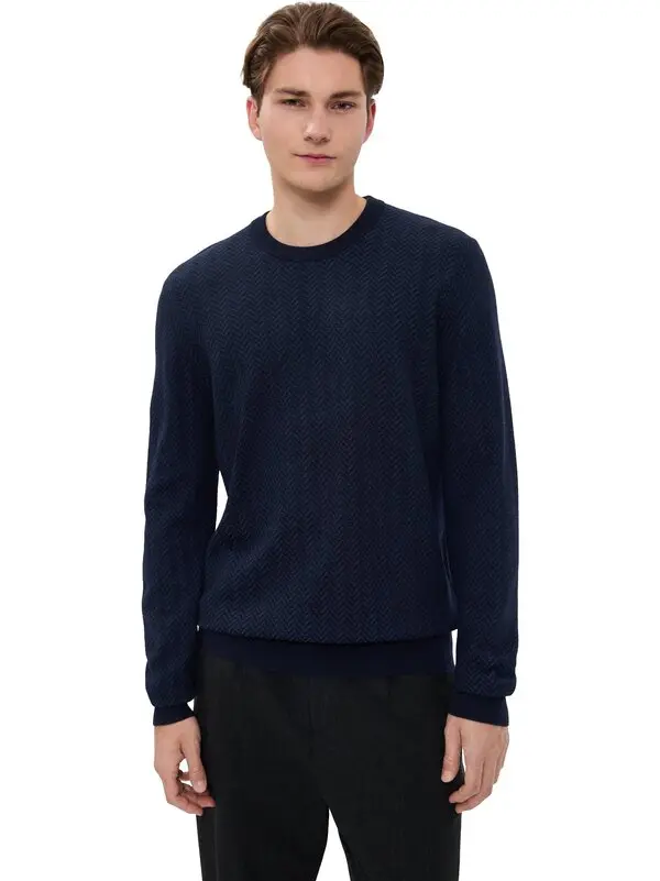 Hugo Boss H-habito Wool Crewneck Sweater - Dark Blue