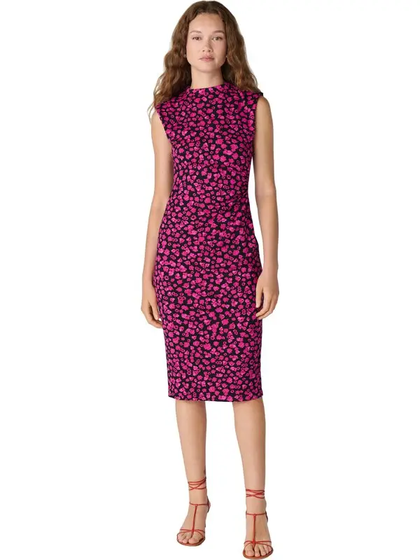 Diane Von Furstenberg Darrius Dress - Laser Rose Mini Indian Pink