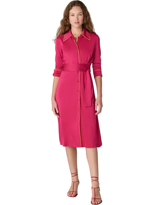 Diane Von Furstenberg Shirt Dress - Beet Pink
