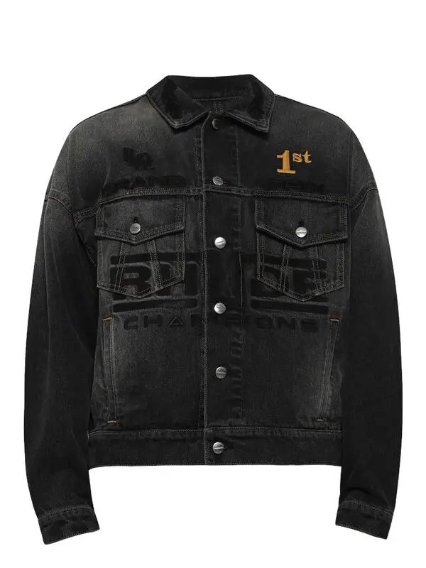 Rhude Tire Denim Trucker Jacket Agoura - Black