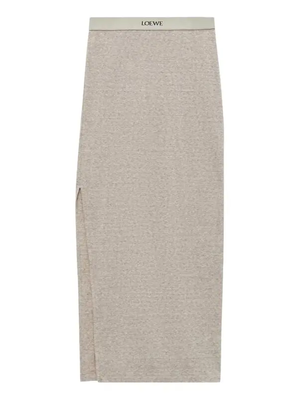Loewe Slim-fit Mid-waist Skirt - Beige Melange