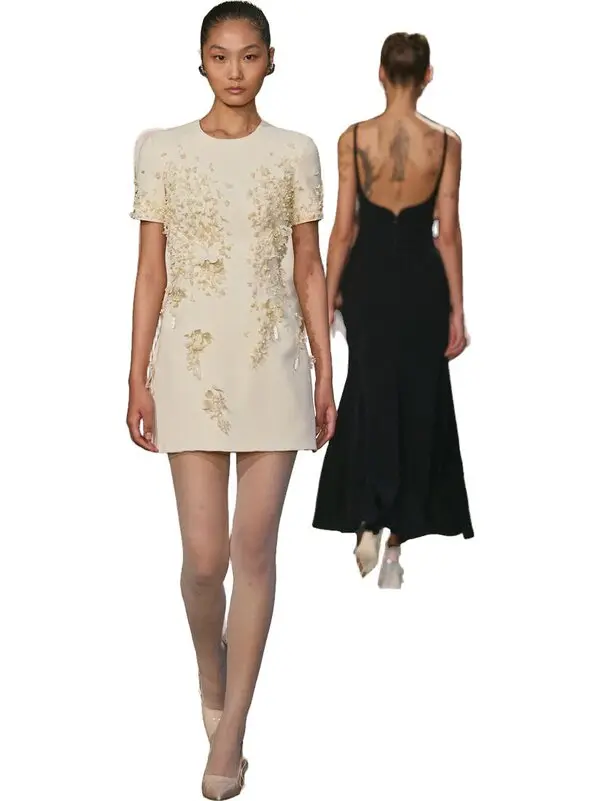 GEORGES HOBEIKA Embroidered Mini Dress - White