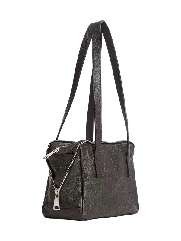 AMINE Leather Shoulder Bag - Black