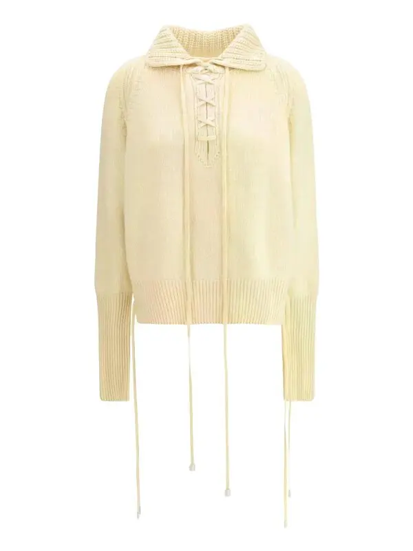 Ermanno Scervino Lace-up Sweater - Neutrals