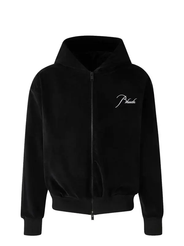 Rhude Zip-up Hoodie - Black
