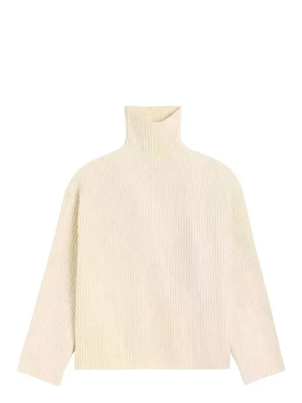 Ami Funnel-neck Wool Sweater - Neutrals
