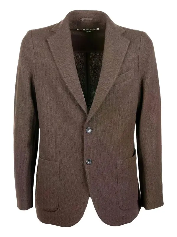 CIRCOLO 1901 Herringbone-pattern Blazer - Brown
