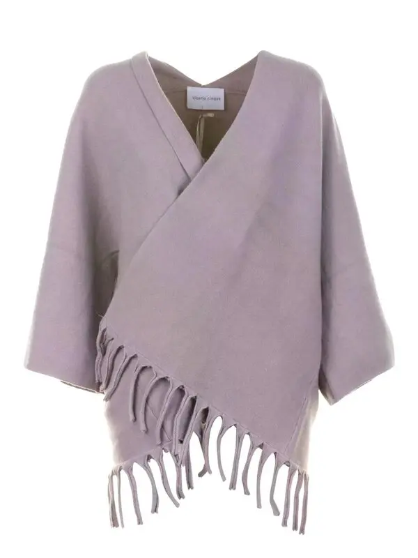 CINQUE Fringe-detail Wrap Sweater - Purple