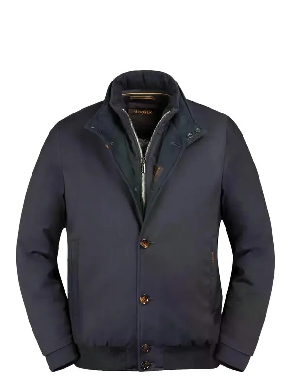 MOORER Janos-pum Button Zip Jacket - Blue