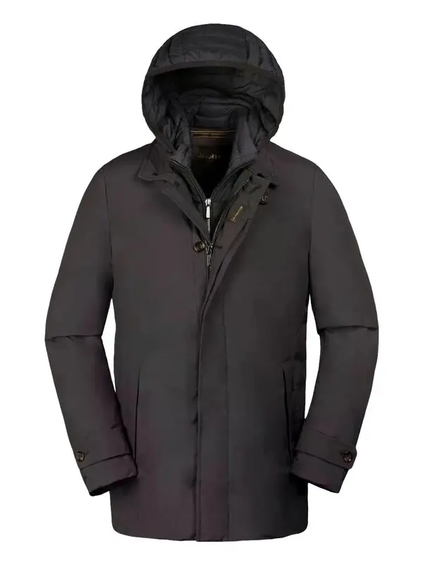 MOORER Raffaello-stp Hooded Jacket - Brown