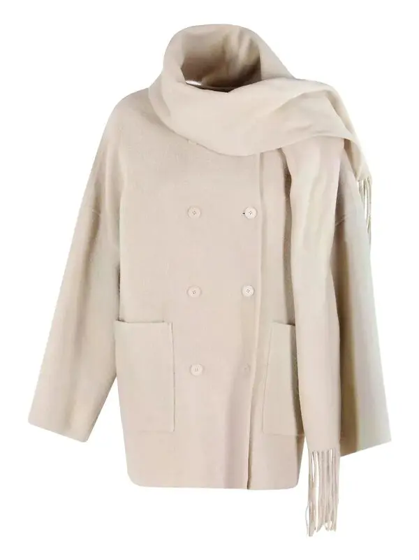ISABELLE BLANCHE Double-breasted Scarf Coat - Neutrals