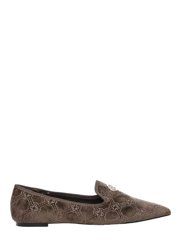 V°73 Embellished Pointed-toe Loafers - Brown