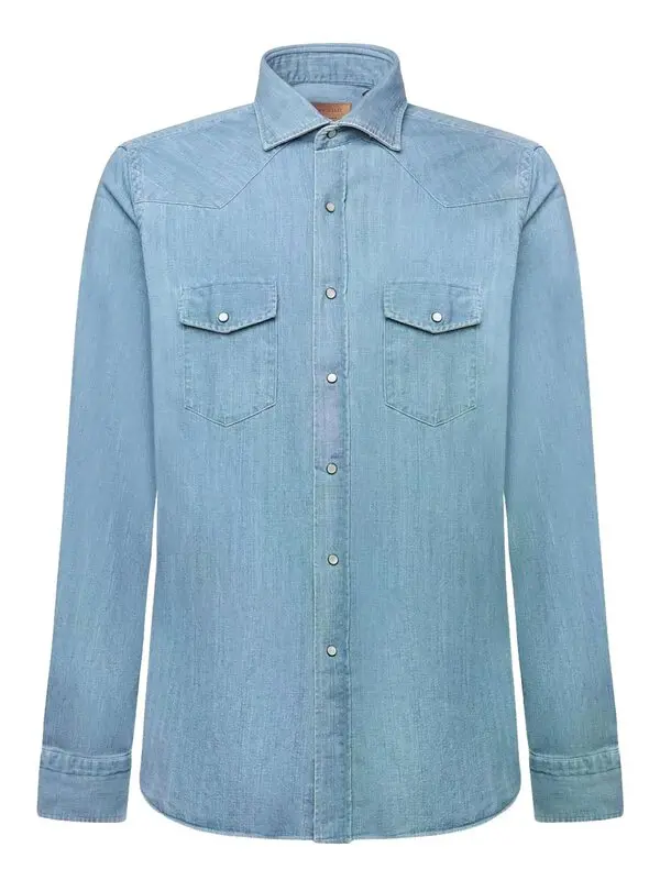 LUIGI BORRELLI Chest-pocket Shirt - Blue