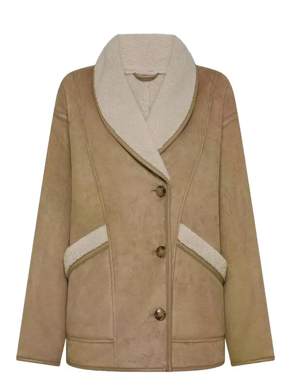 Seventy Faux Shearling Collar Jacket - Neutrals